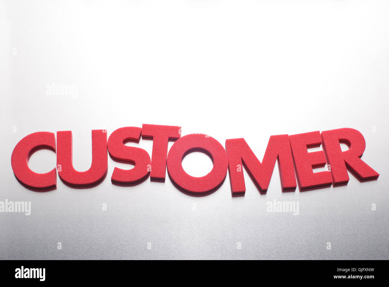customer word on metal background Stock Photo - Alamy