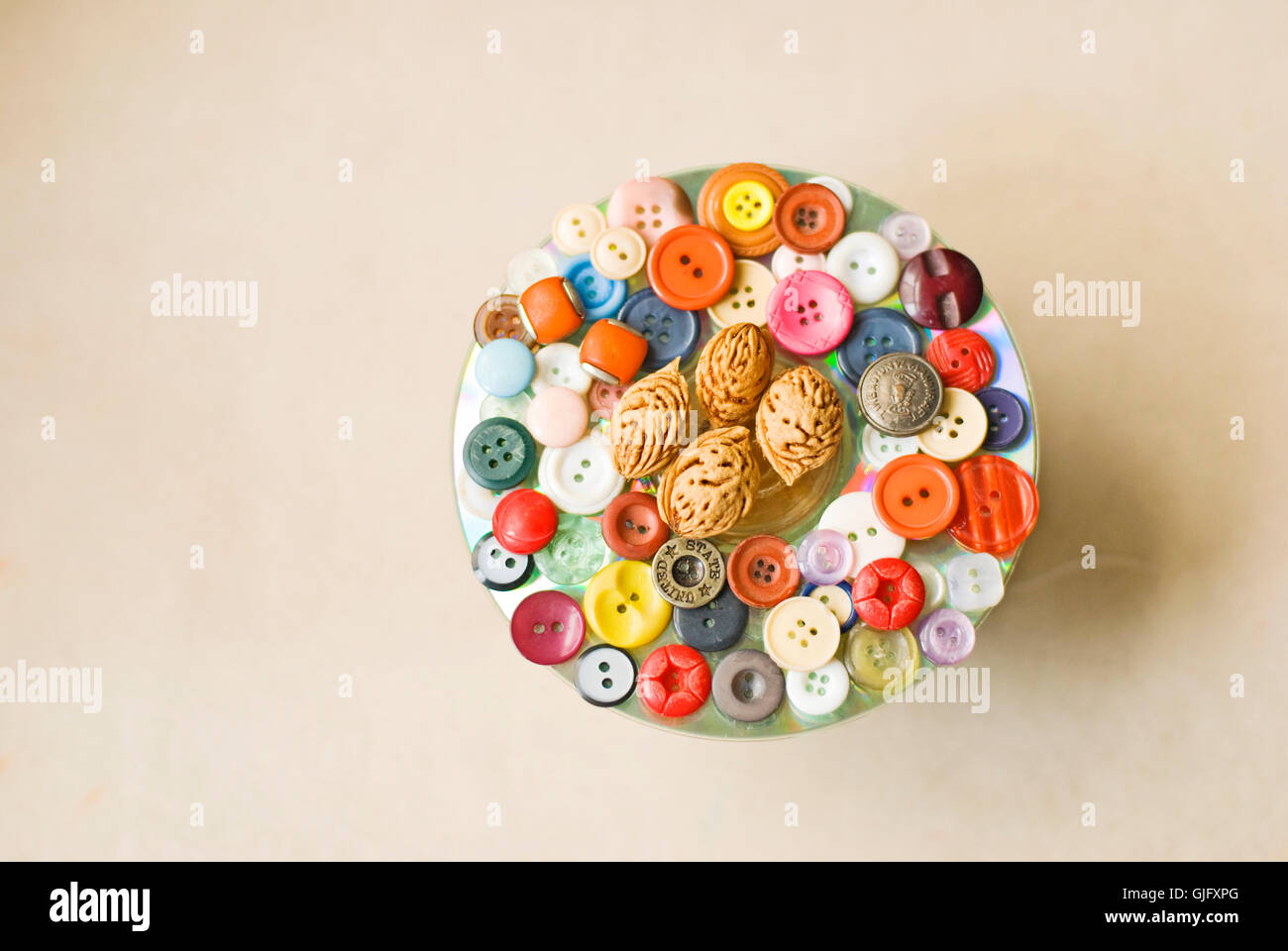 Buttons collection as decoration Stock Photo - Alamy