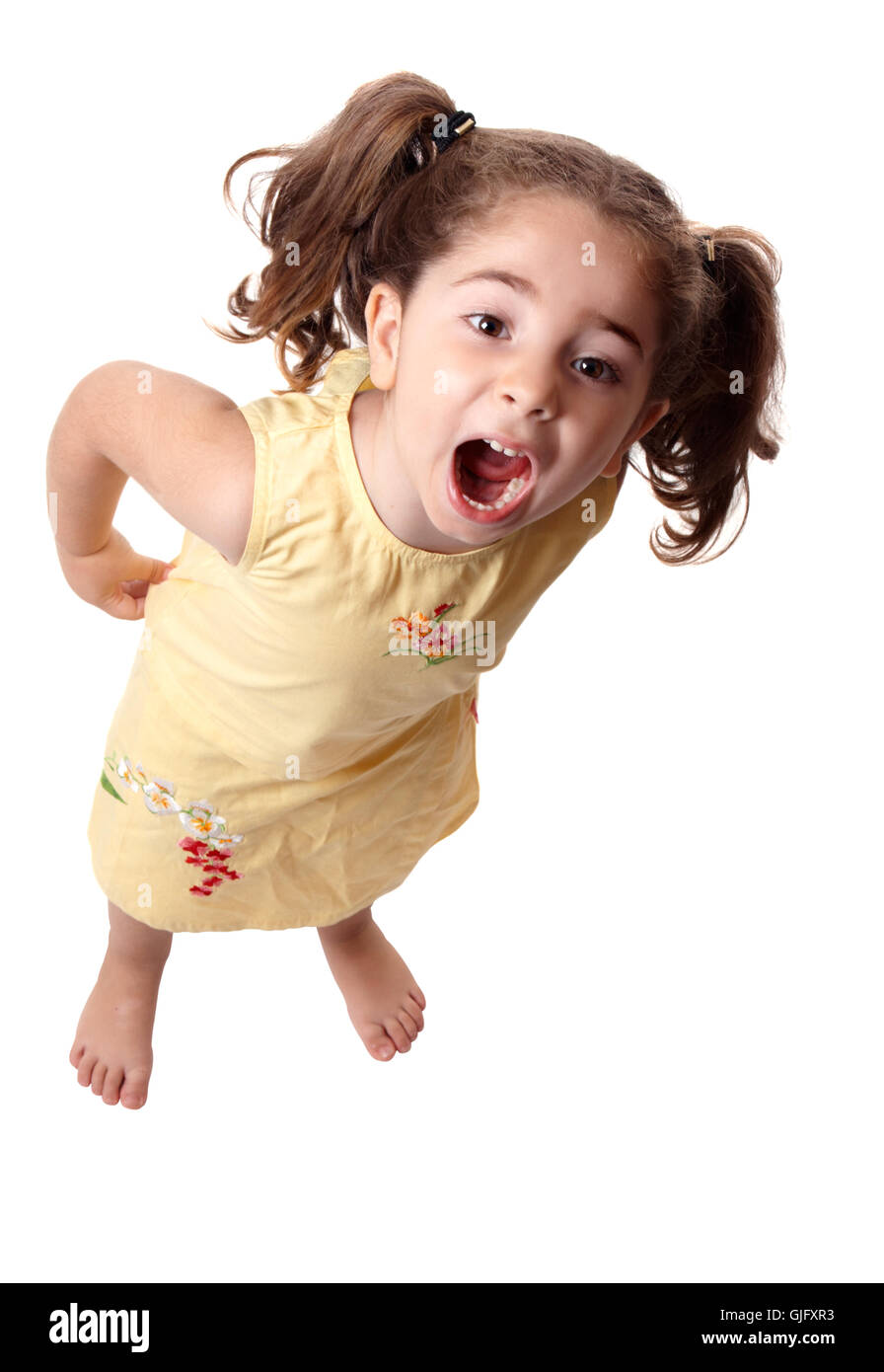 Little girl shouting Stock Photo - Alamy