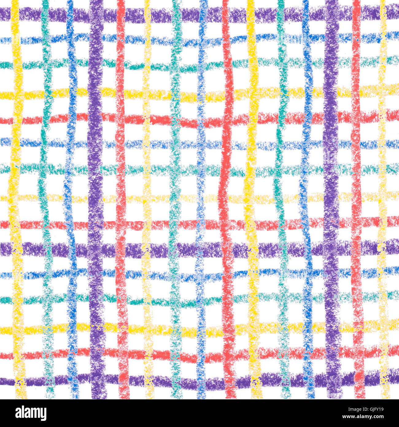 Hand drawing colorful crayon lines Stock Photo - Alamy