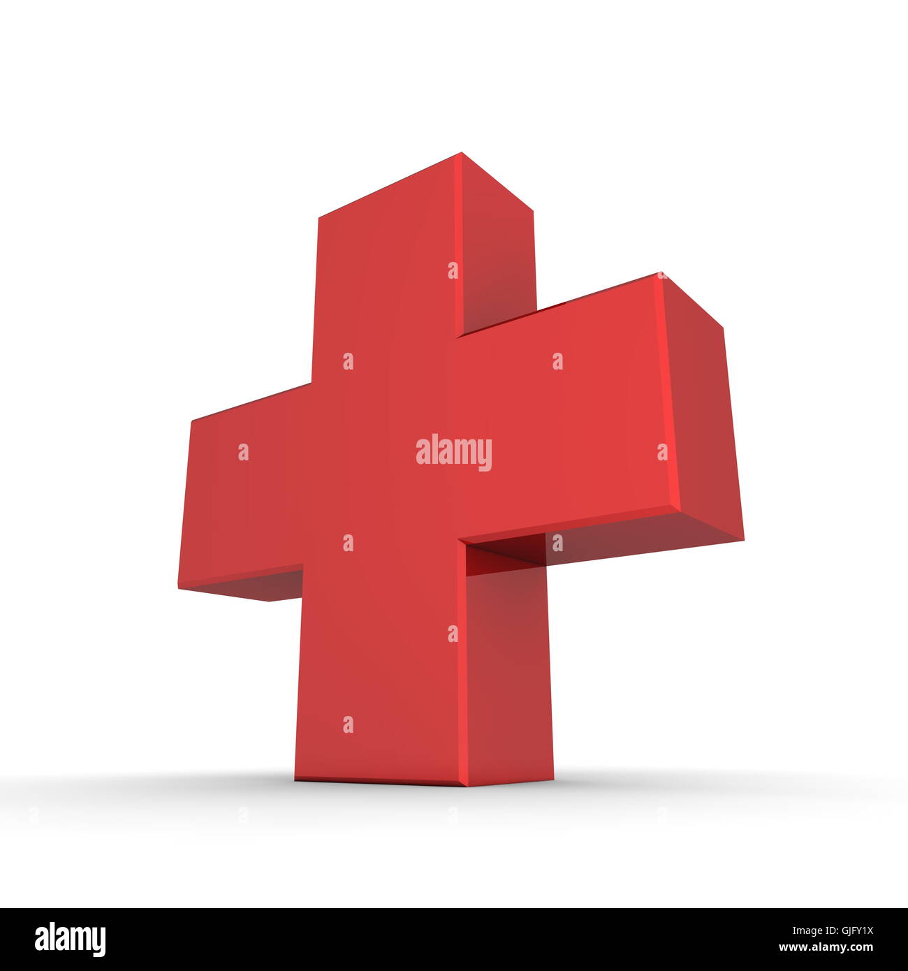 Solid Shiny Red Cross Stock Photo - Alamy