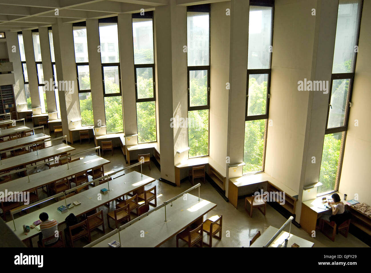 Windows of University Library Stock Photo - Alamy