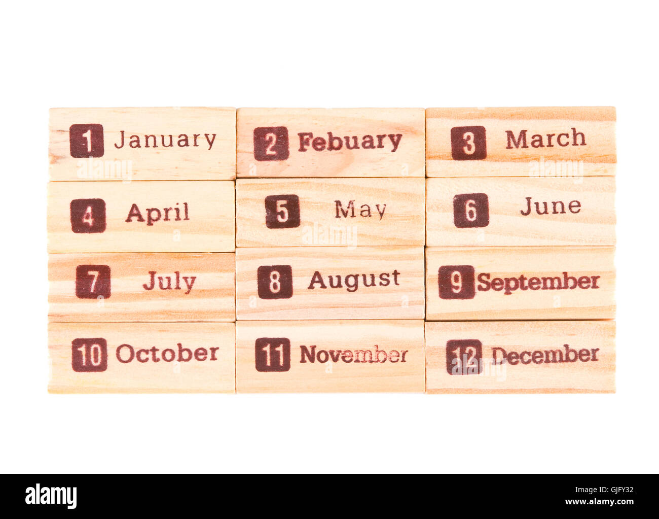 Month words print on wood texture Stock Photo - Alamy