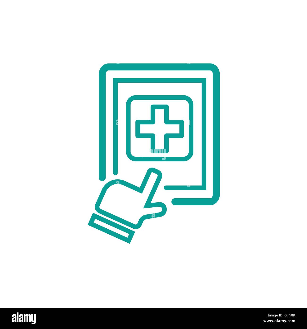 Medical record icon sign thin line icon isolated on beige background ...