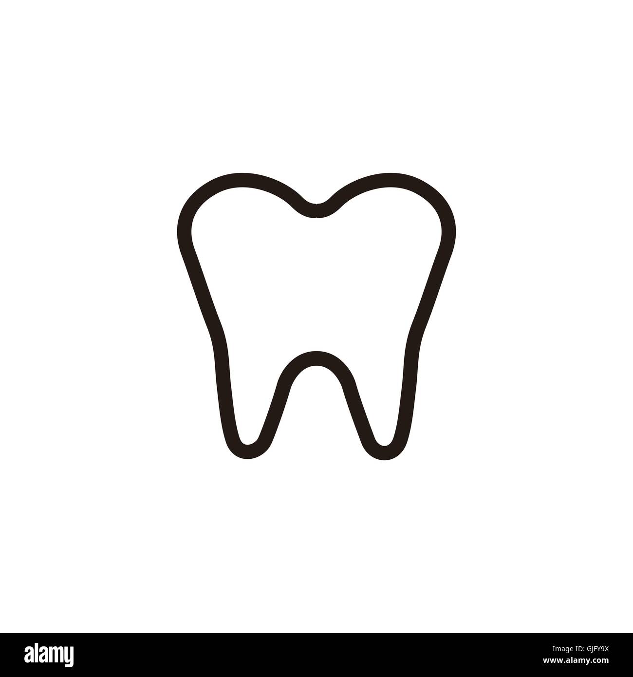 Dent tooth line outline Cut Out Stock Images & Pictures - Alamy