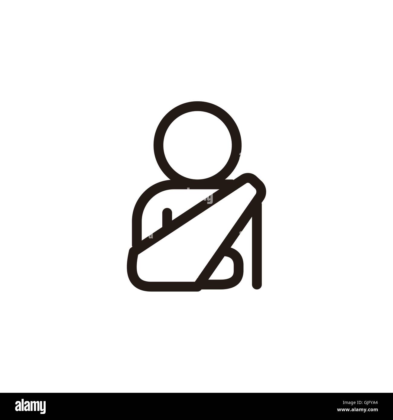 Injured arm thin line icon isolated on beige background Stock Vector ...