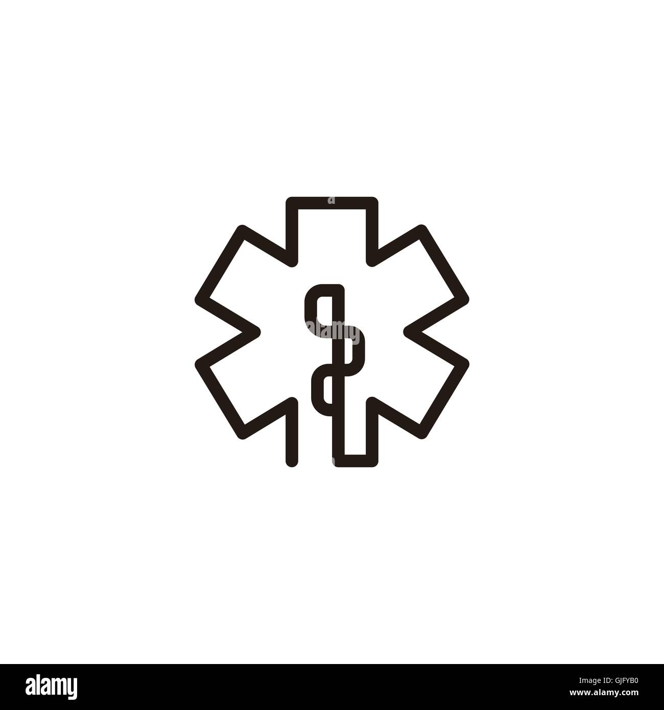 Caduceus icon sign thin line icon isolated on beige background Stock ...