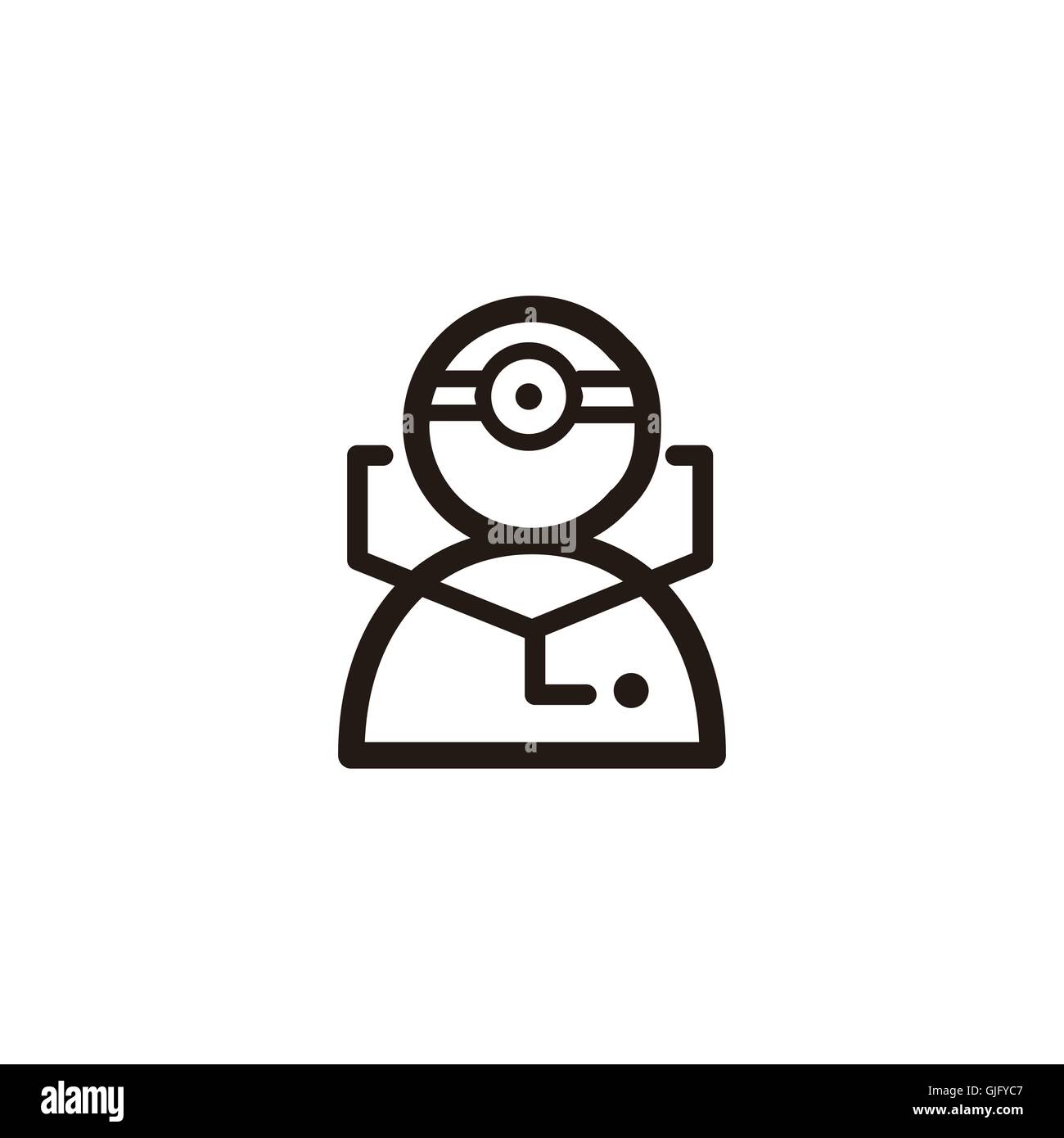 Doctor thin line icon isolated on beige background Stock Vector Image ...