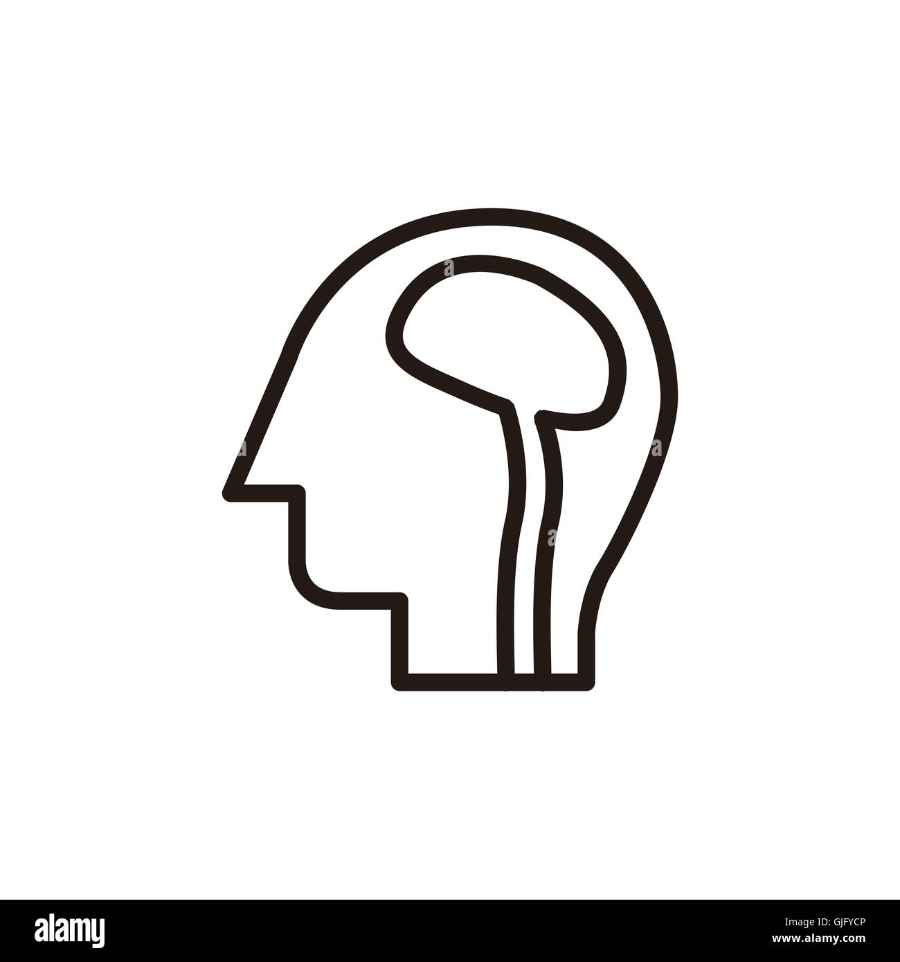 Human idea thin line Cut Out Stock Images & Pictures - Alamy