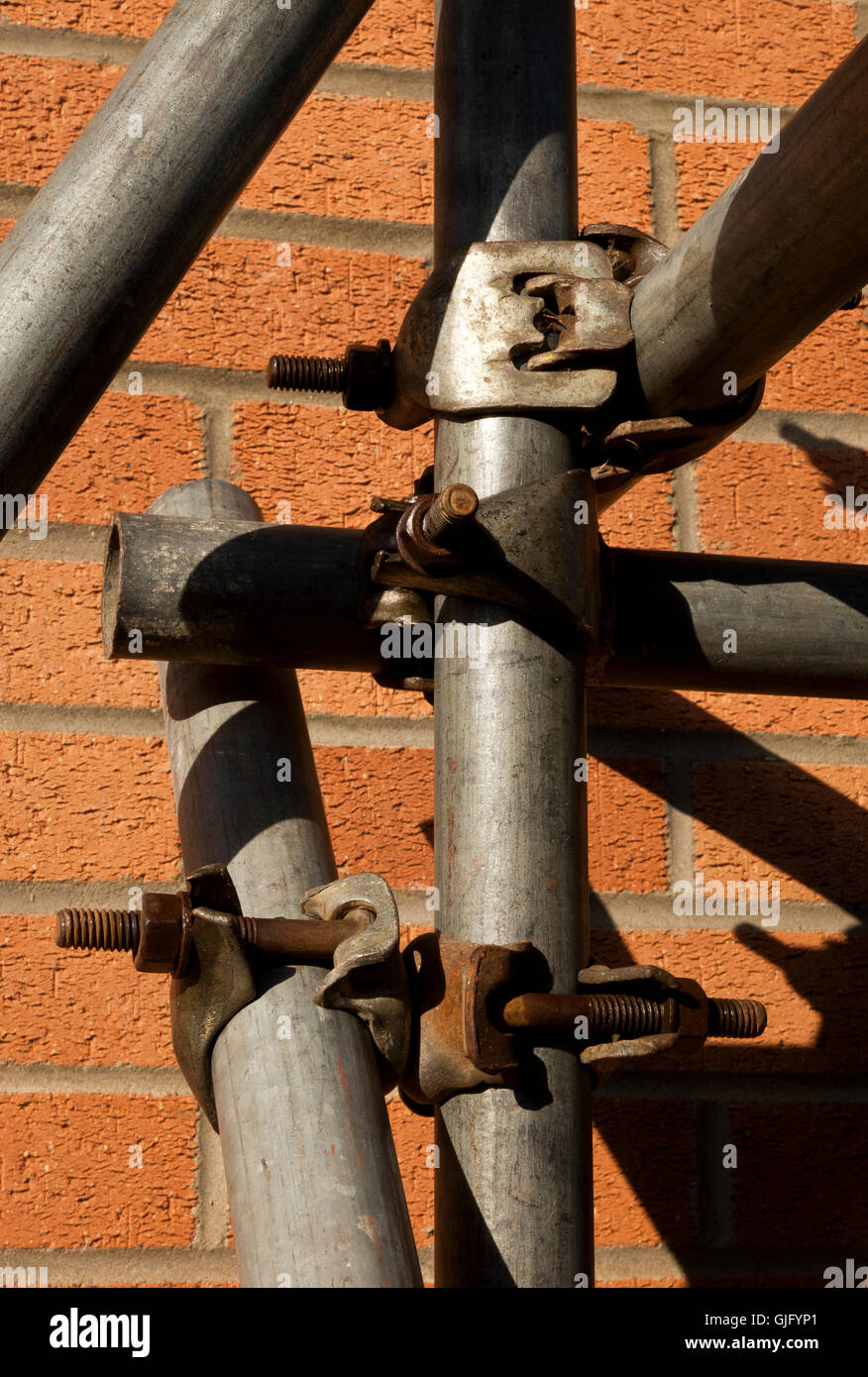 Scaffolding by a wall Stock Photo - Alamy