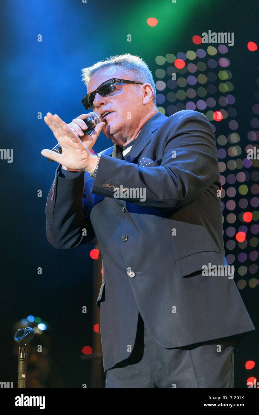 Suggs performing with Madness during Fairport's Cropredy Convention ...