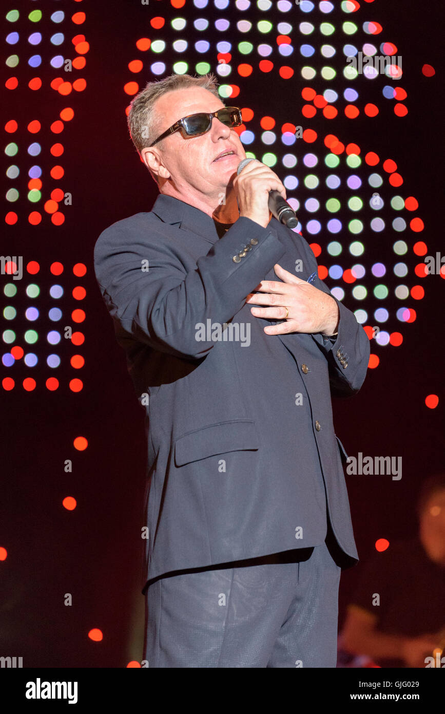 Suggs performing with Madness during Fairport's Cropredy Convention ...
