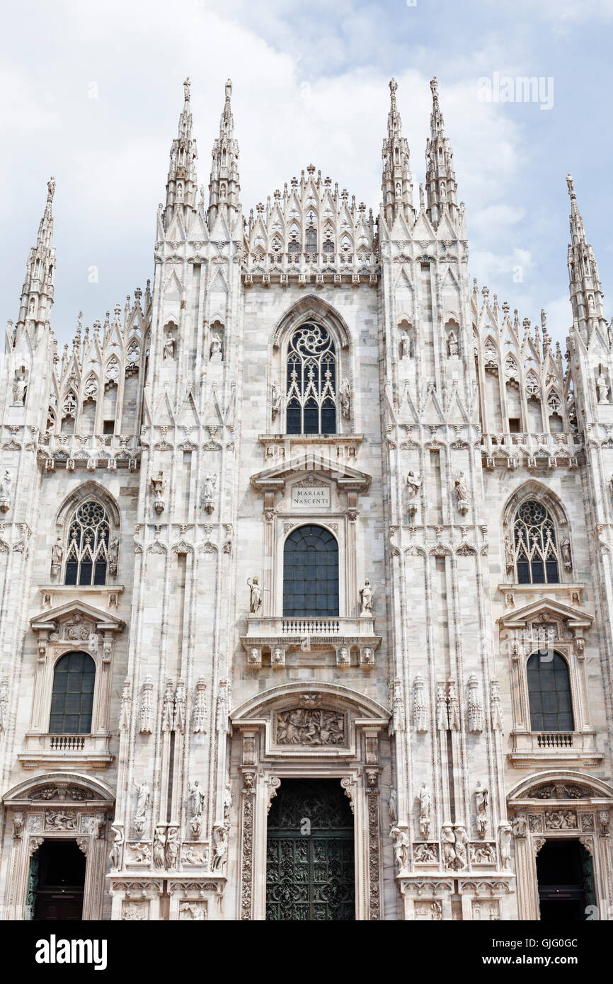 Cathedral Duomo of Milan, Lombardy, Italy. View of west facade Stock ...