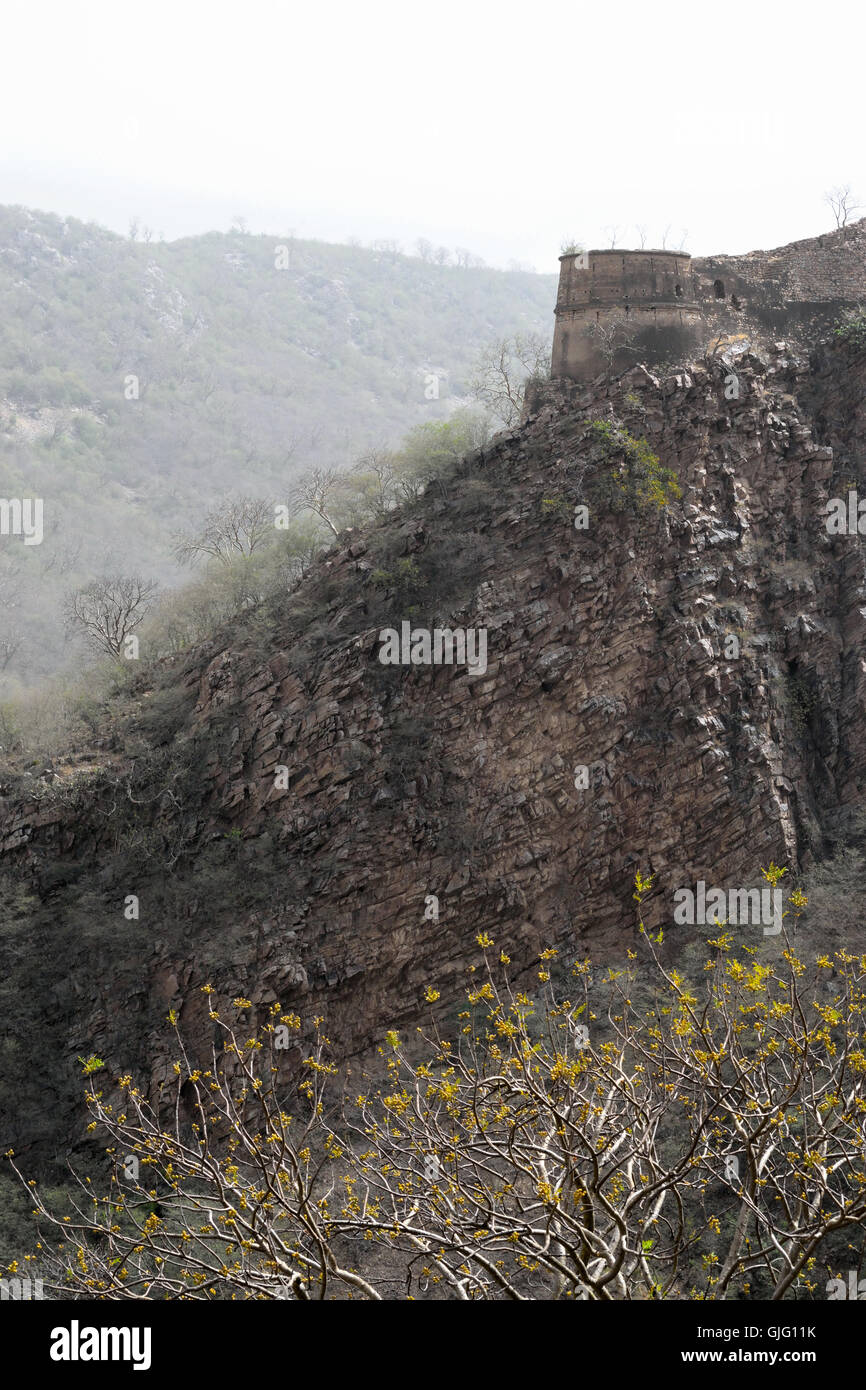 An ancient bastion situated over a hill and part of the Bala Quila Fort ...