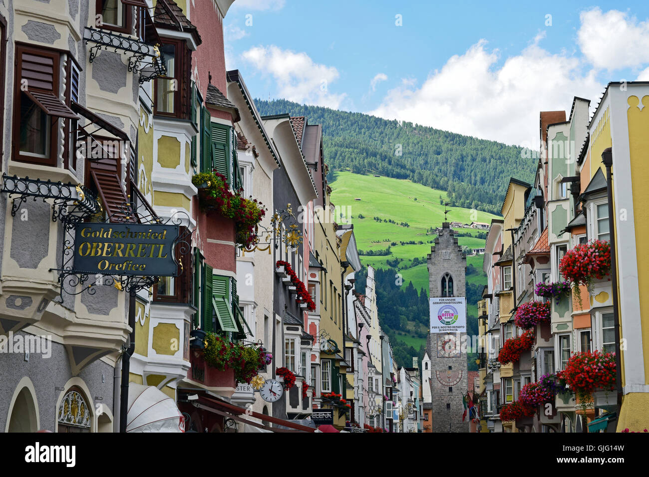 Medieval city center of Vipiteno - Sterzing, South Tyrol, Italy Stock ...