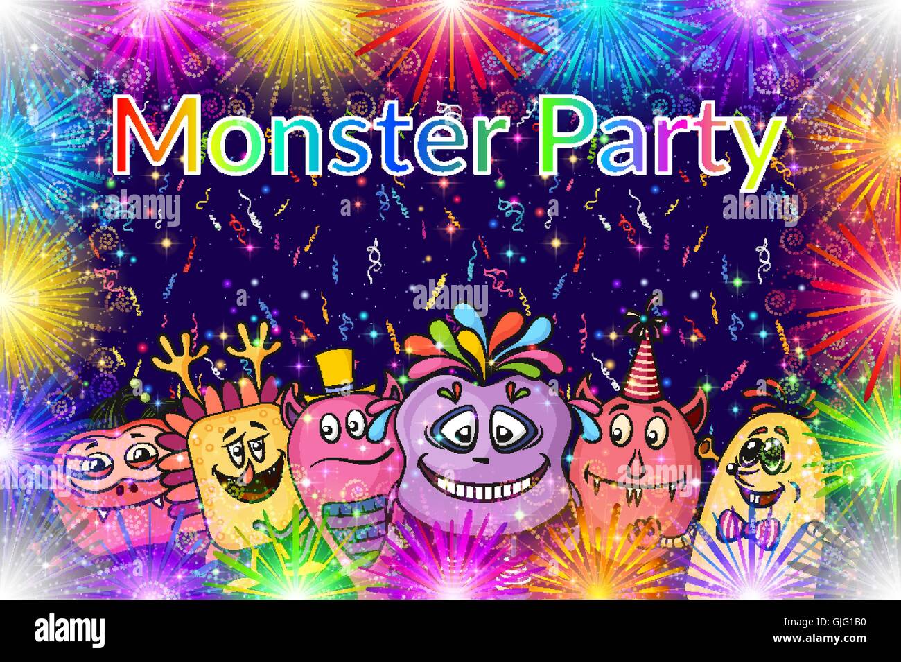 Cartoon Monsters Background Stock Vector Image & Art - Alamy