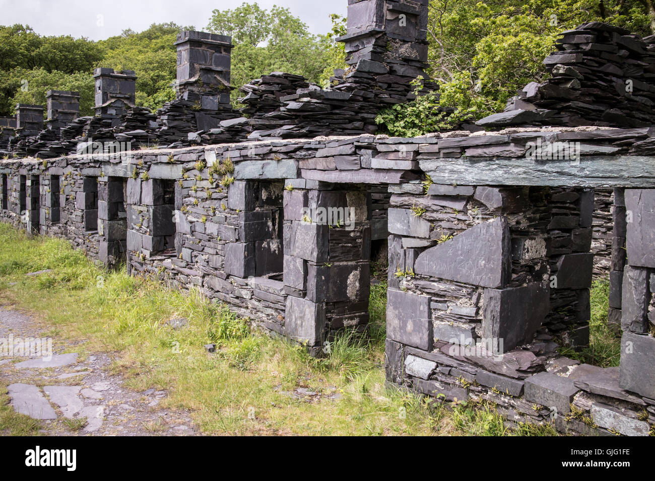 Anglesey Barracks, Dinorwig Slate Quarry, Snowdonia, Wales Stock Photo ...