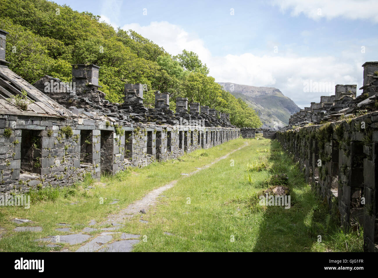 Anglesey Barracks, Dinorwig Slate Quarry, Snowdonia, Wales Stock Photo ...