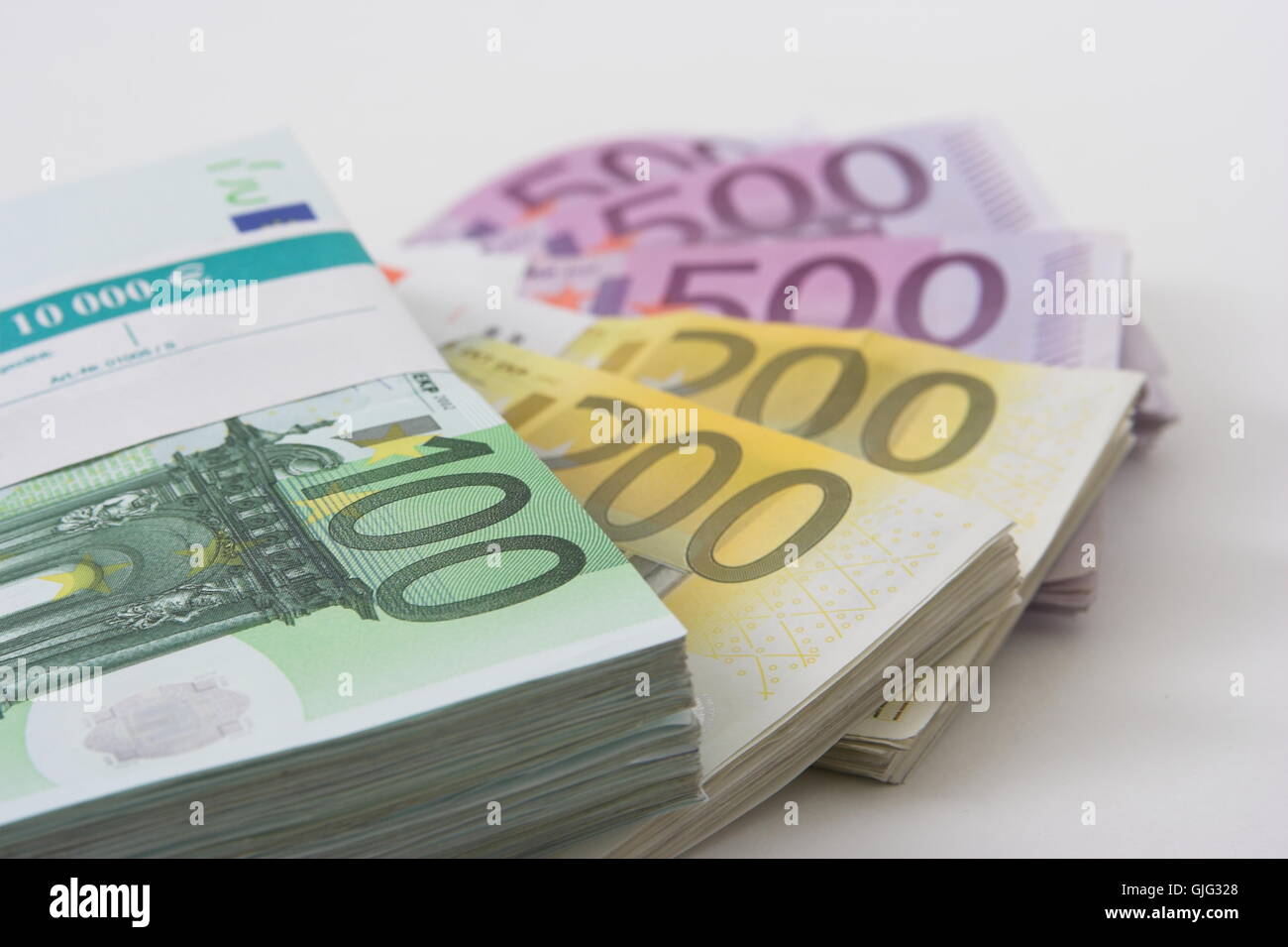 100,200 and 500 bundles of money (ver2 Stock Photo - Alamy