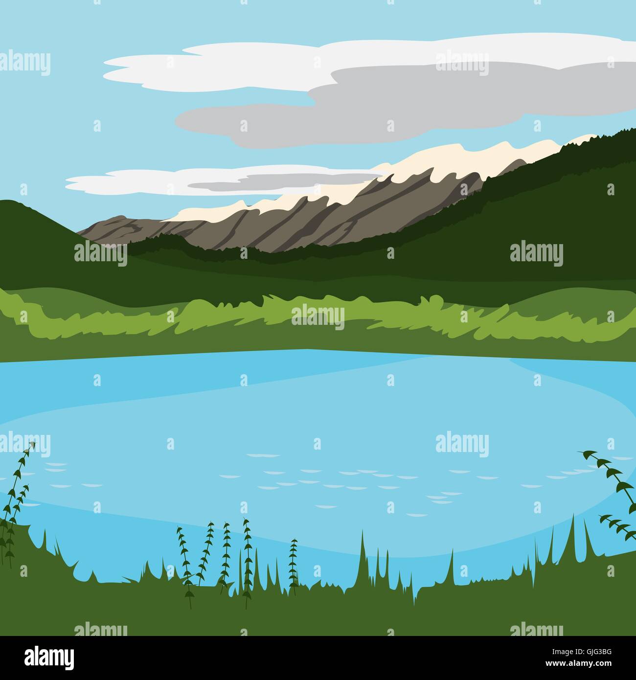 lake at the mountains background - romantic background with colorful ...