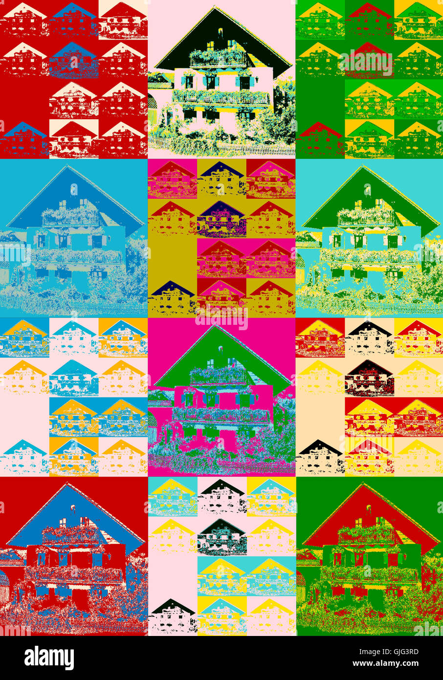 house building art Stock Photo - Alamy