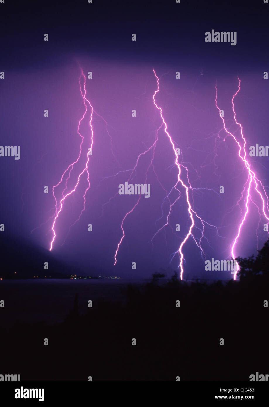 thunder-storm thunderstorm thundreous Stock Photo - Alamy