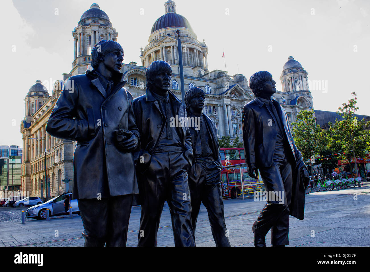 A bronze statue of The Beatles, Liverpool Stock Photo - Alamy