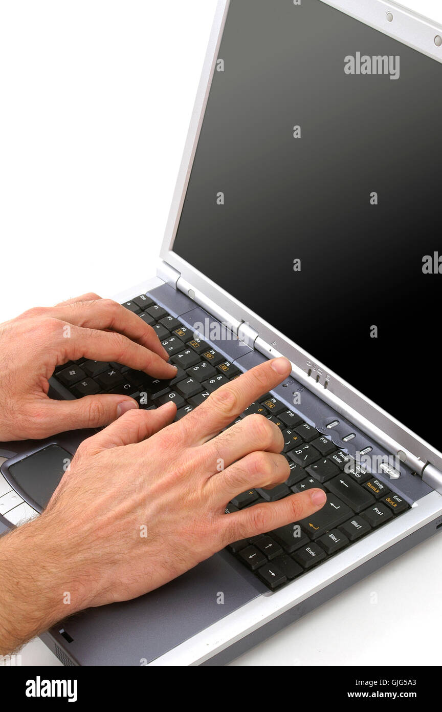 work on the pc 09 Stock Photo - Alamy