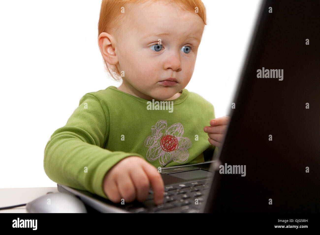 child on laptop Stock Photo - Alamy