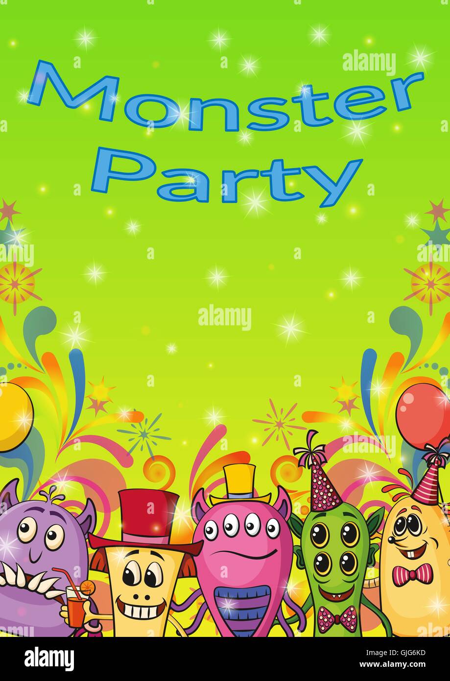 Cartoon Monsters Background Stock Vector Image & Art - Alamy