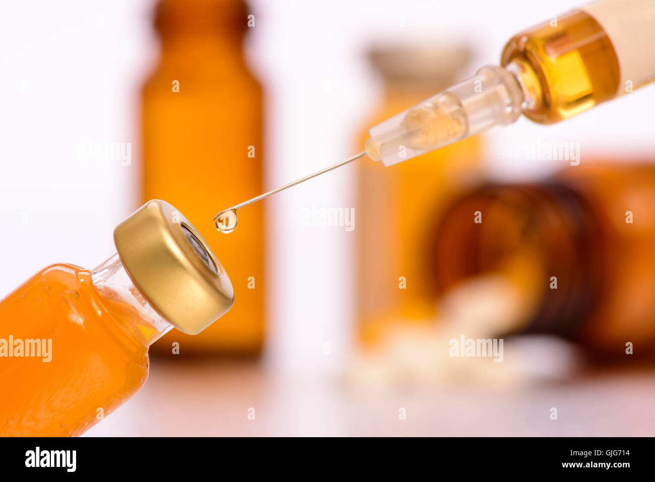 injection with syringe in medical laboratory Stock Photo - Alamy