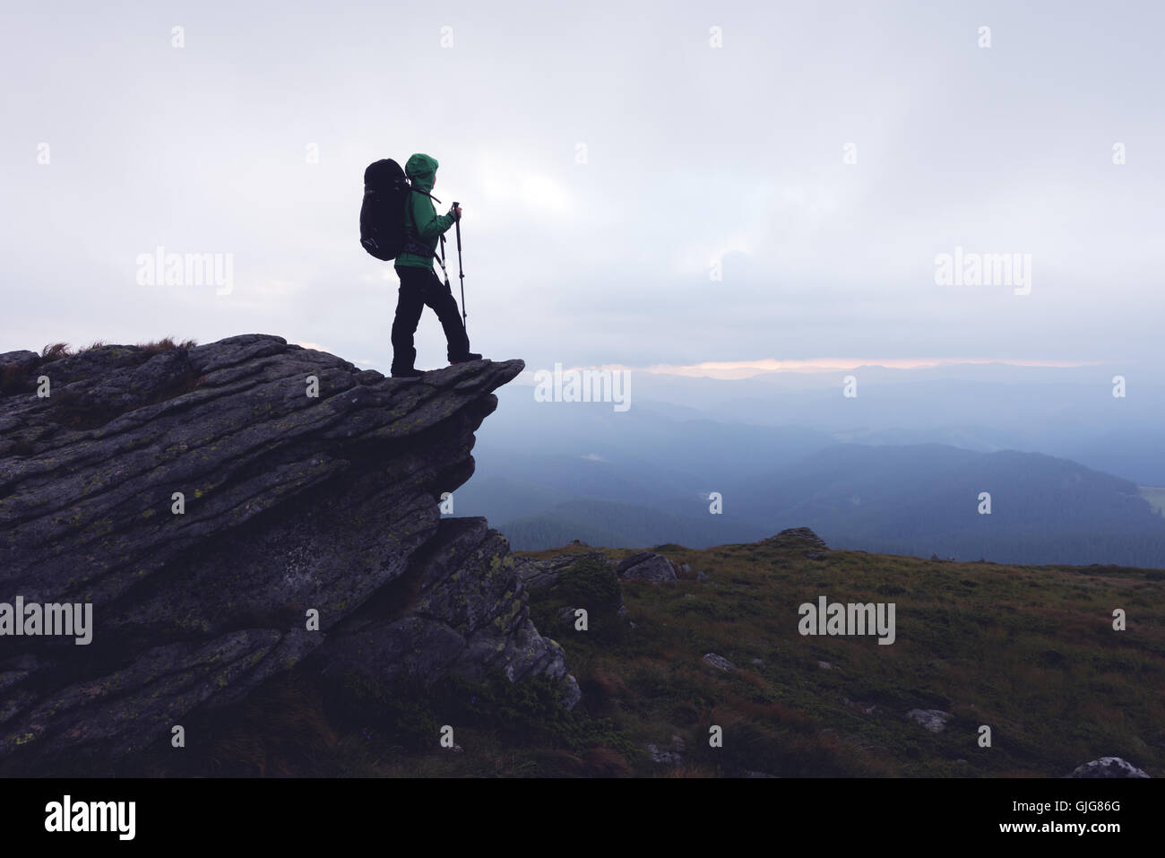 Girl mountain hiker in hi-res stock photography and images - Alamy