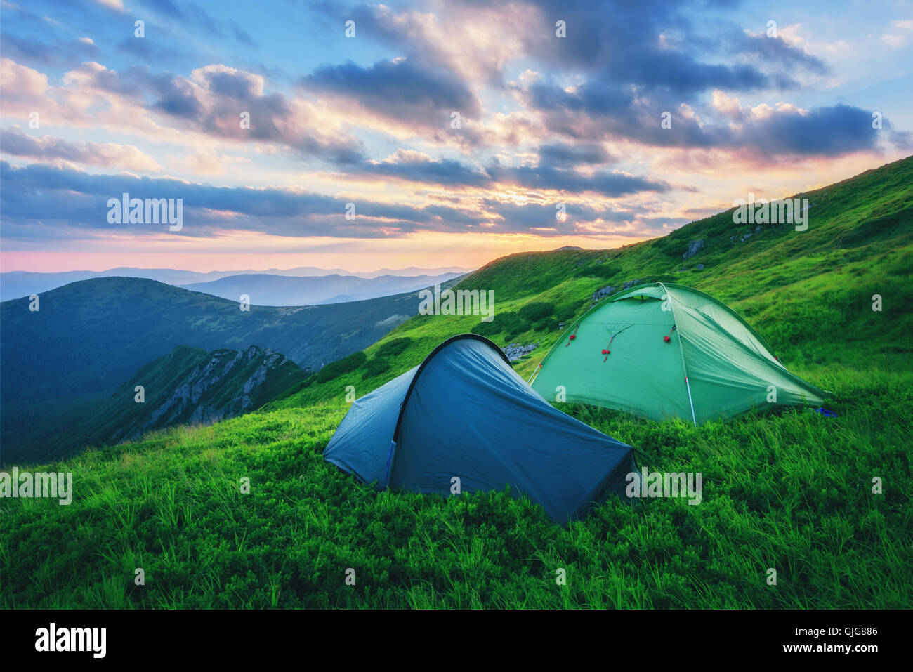 Two tents High Resolution Stock Photography and Images - Alamy