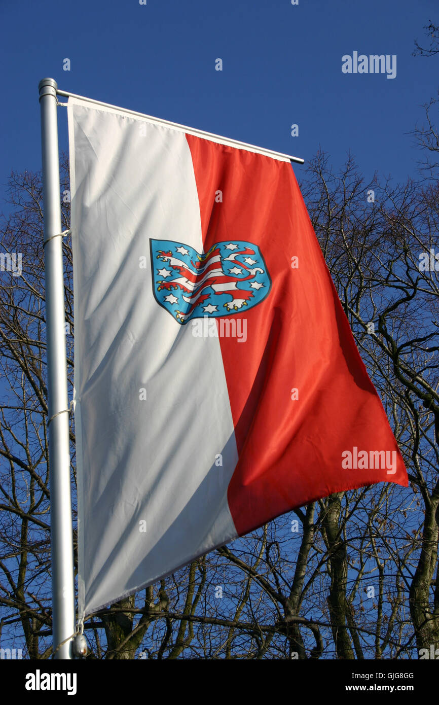blue flag thuringia Stock Photo - Alamy