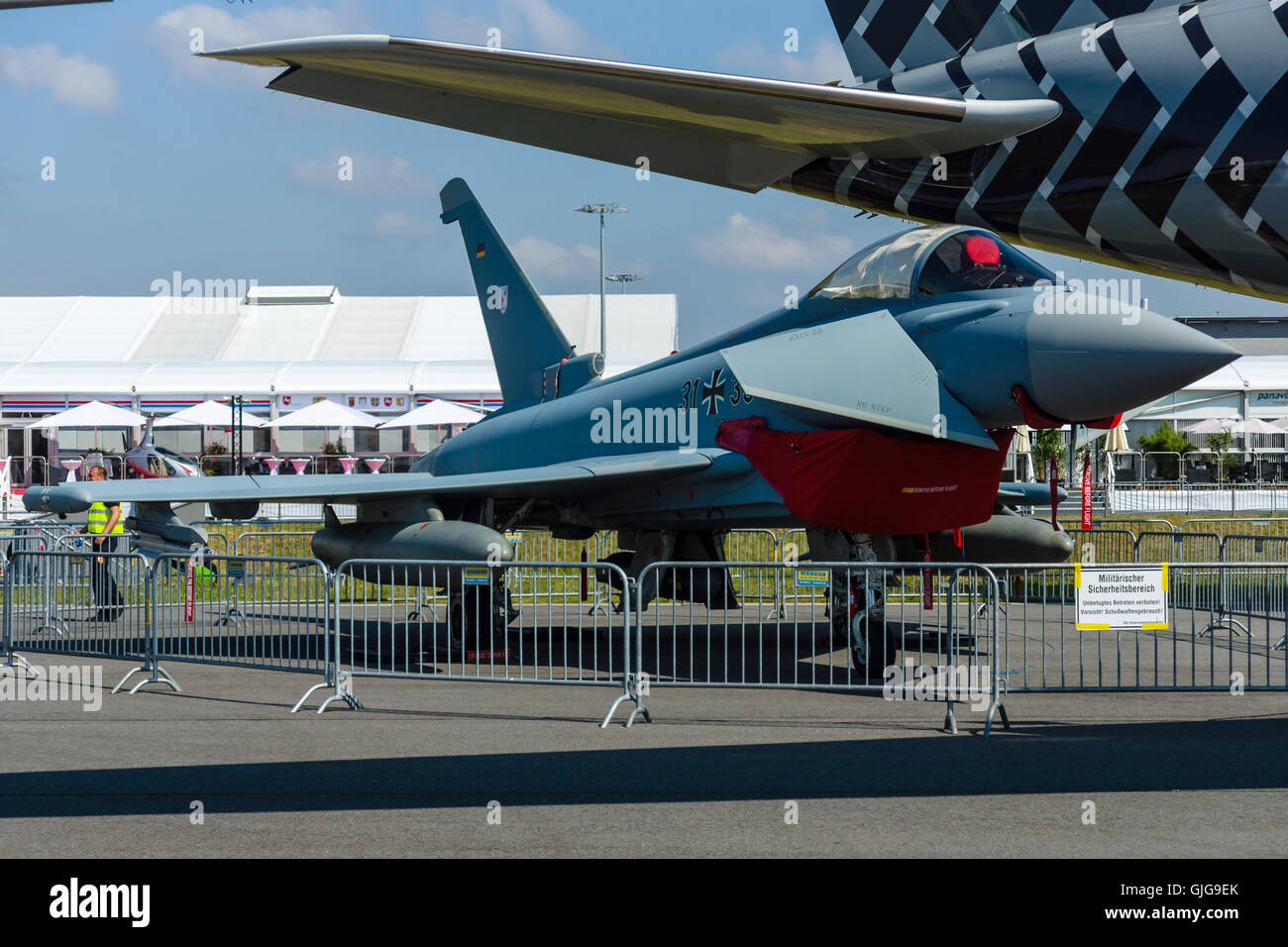 The multirole fighter Eurofighter Typhoon. German Air Force Stock Photo ...