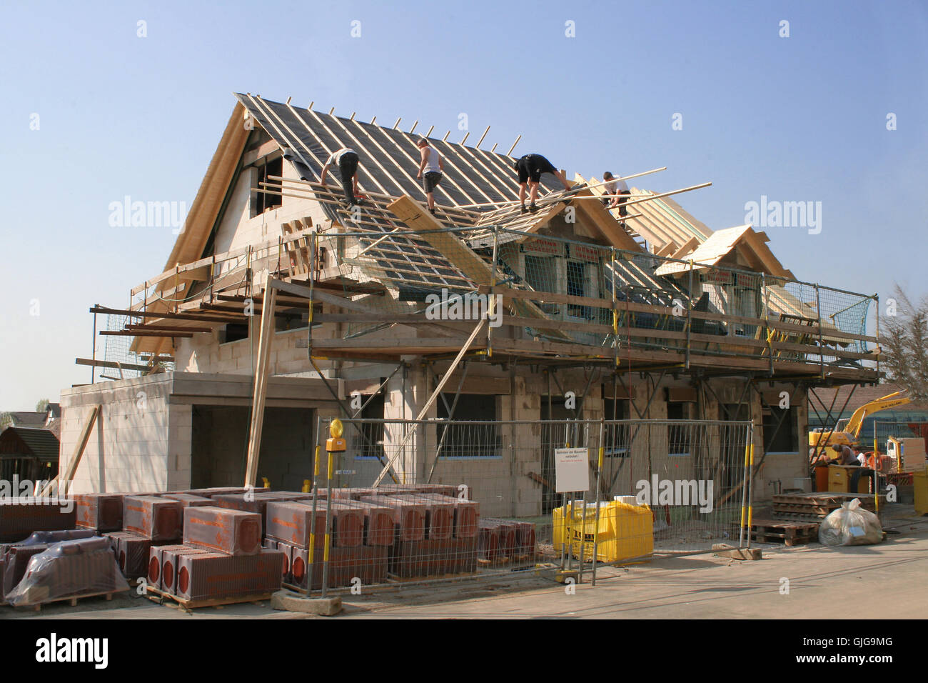 blue house building Stock Photo - Alamy