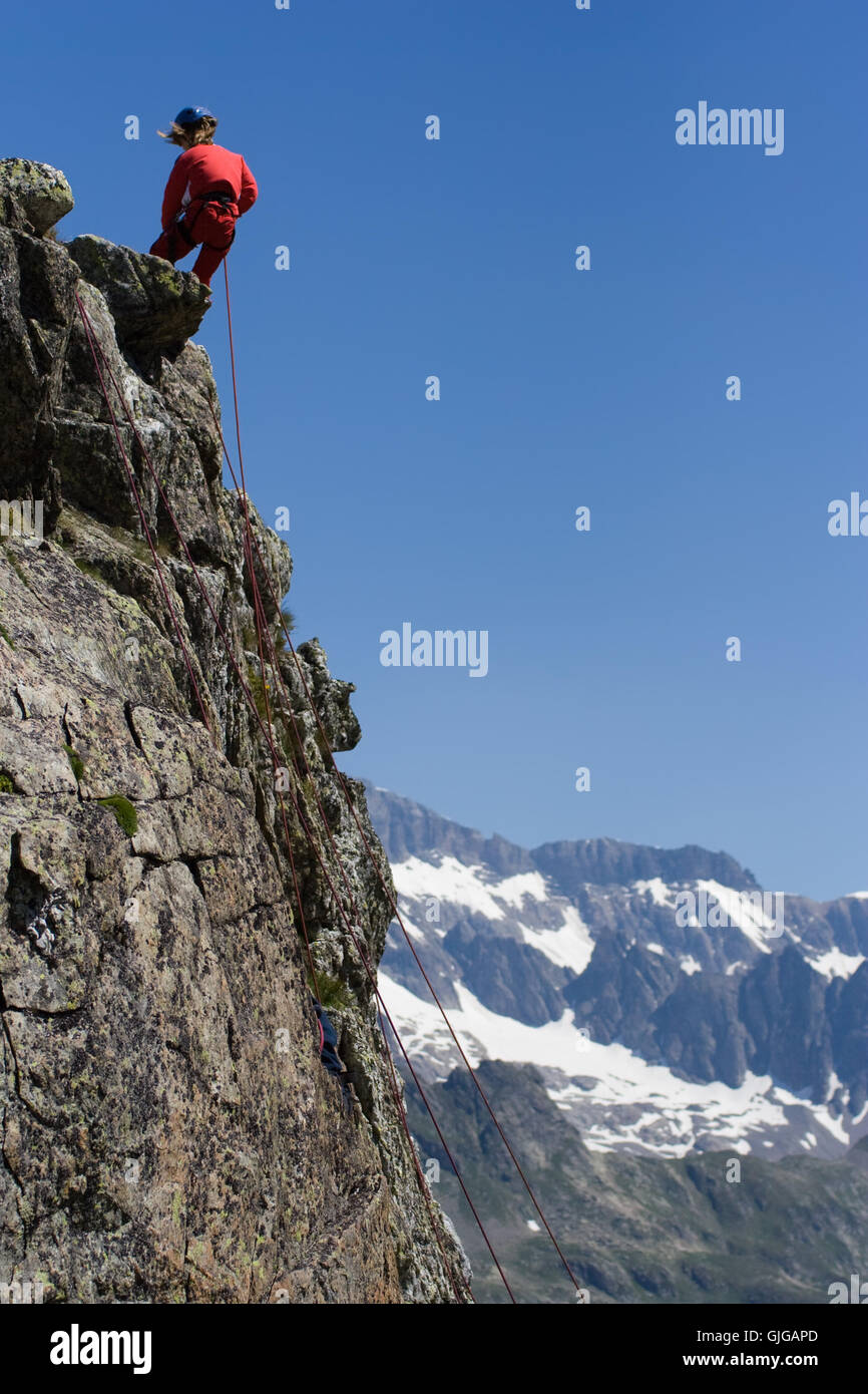 climbing in the alps Stock Photo - Alamy