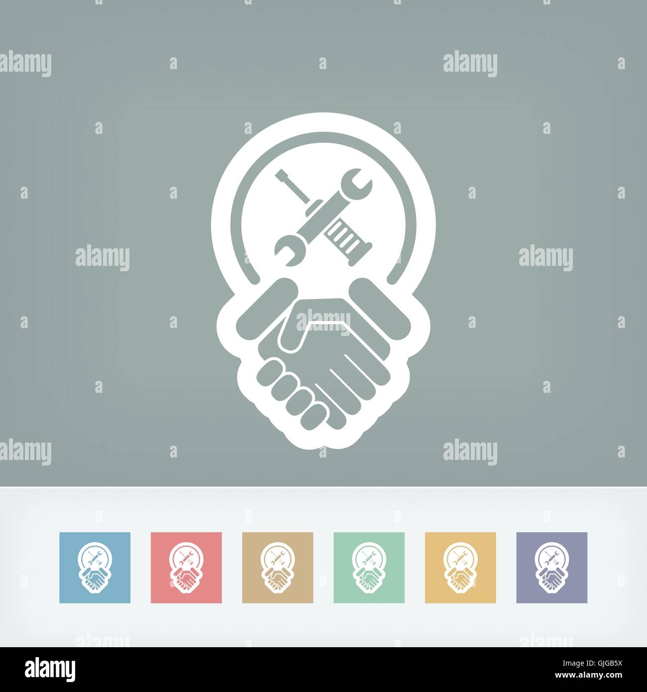 Worker handshake icon Stock Vector Image & Art - Alamy