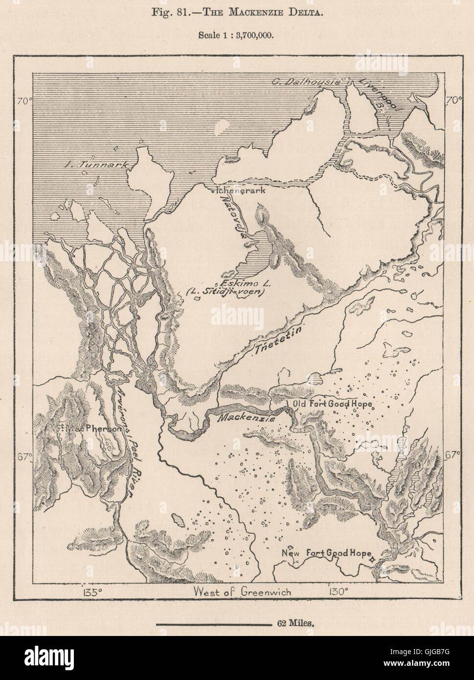 The Mackenzie Delta. Kendall Island. Canadian Arctic. Canada, 1885 ...