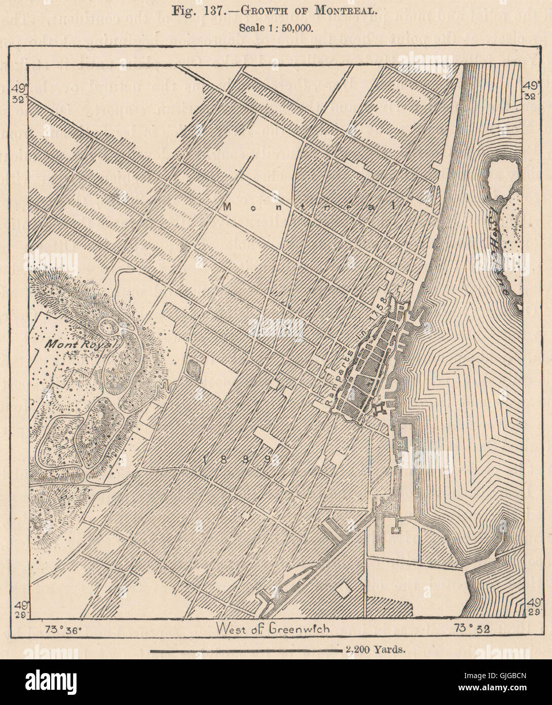 Vintage map of montreal hi-res stock photography and images - Alamy