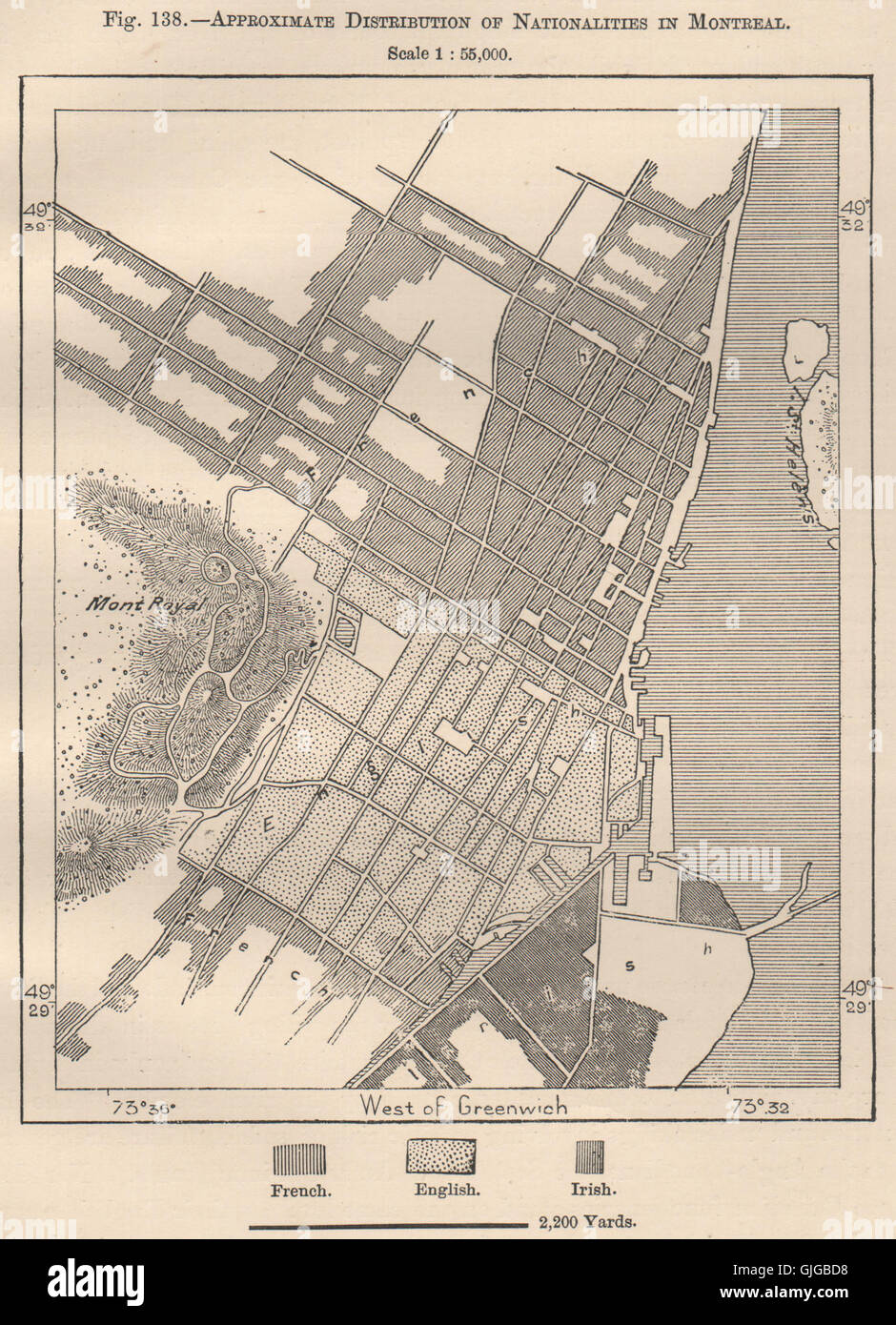 Vintage map of montreal hi-res stock photography and images - Alamy