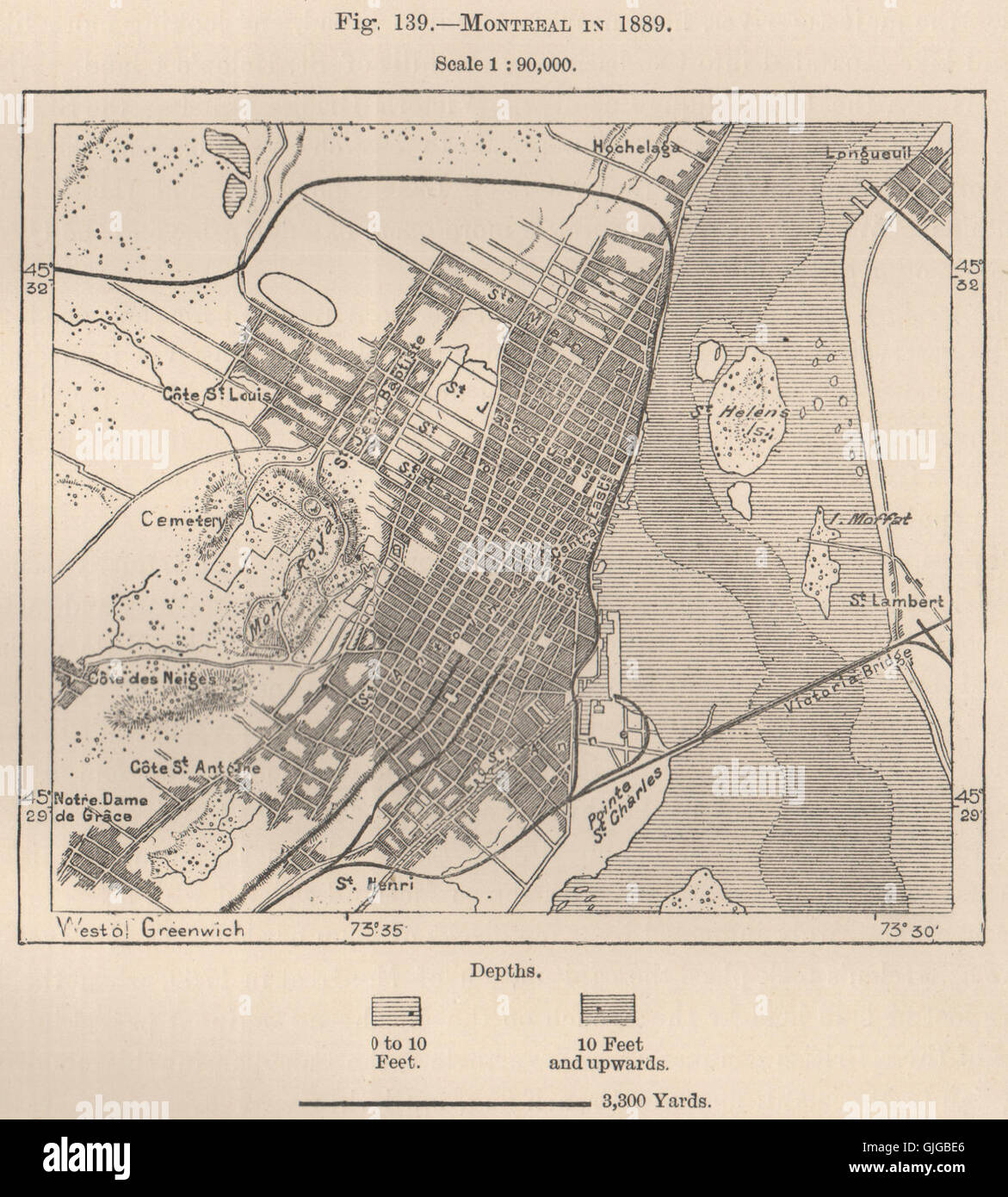 Vintage map of montreal hi-res stock photography and images - Alamy