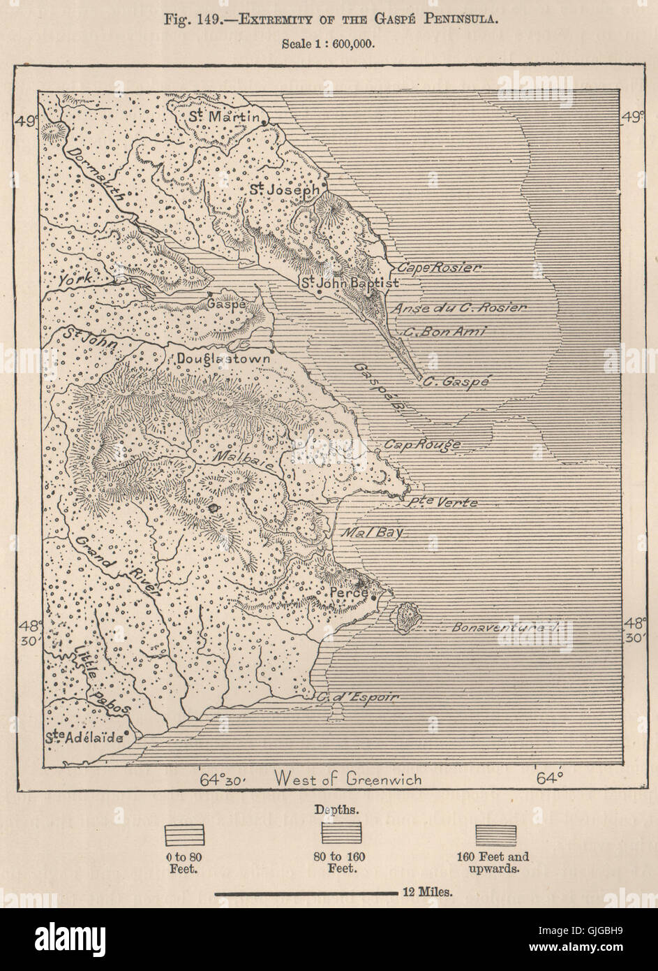 Map of gaspe hi-res stock photography and images - Alamy