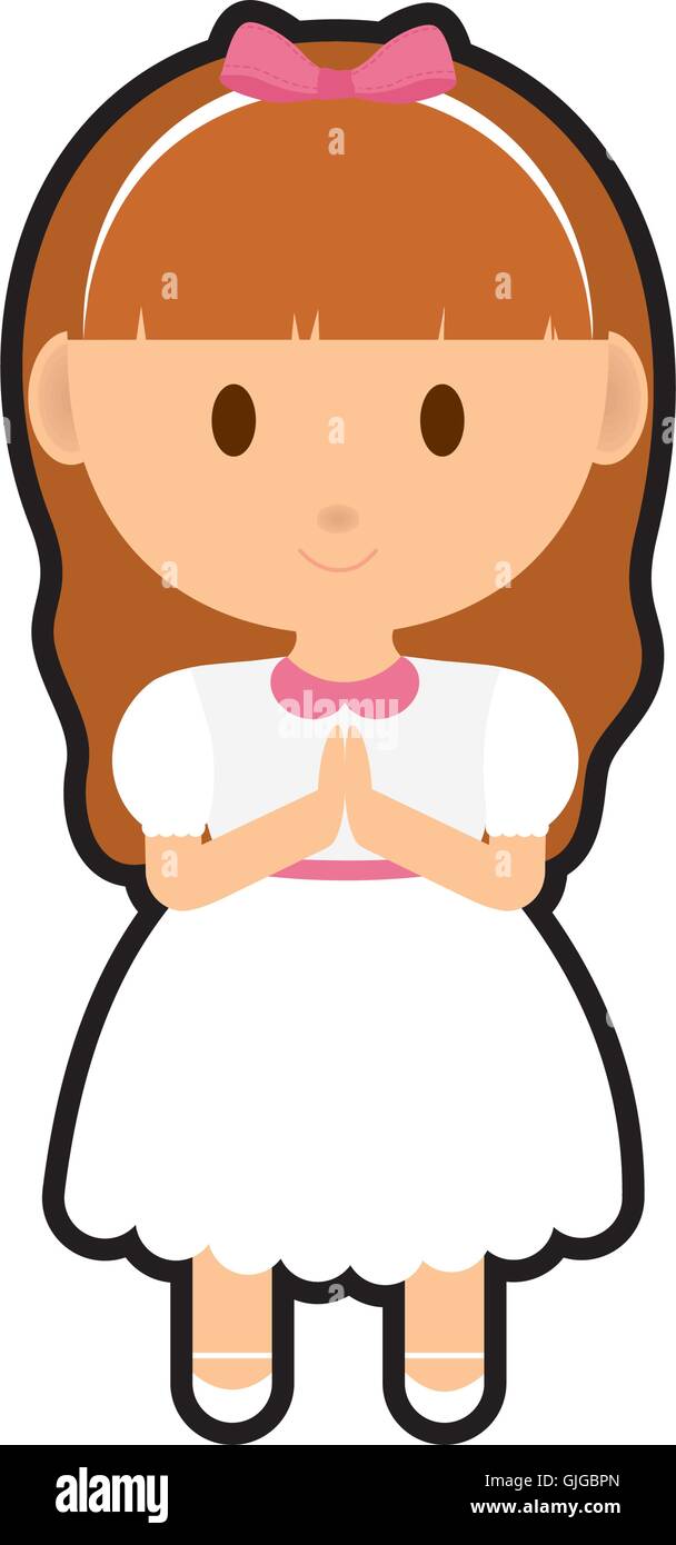 Pray girl kid religion icon Stock Vector Image & Art - Alamy