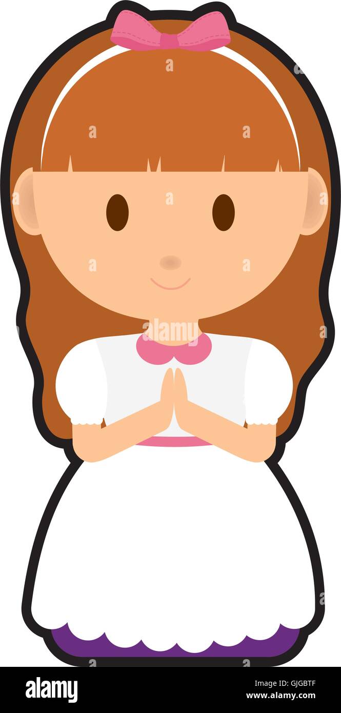 Pray girl kid religion icon Stock Vector Image & Art - Alamy