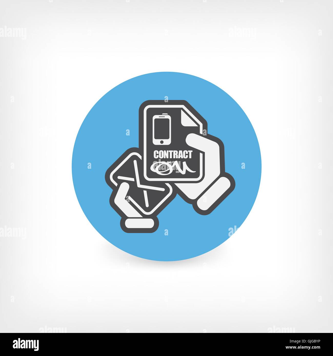 Contract document on mobile Stock Vector Images - Alamy