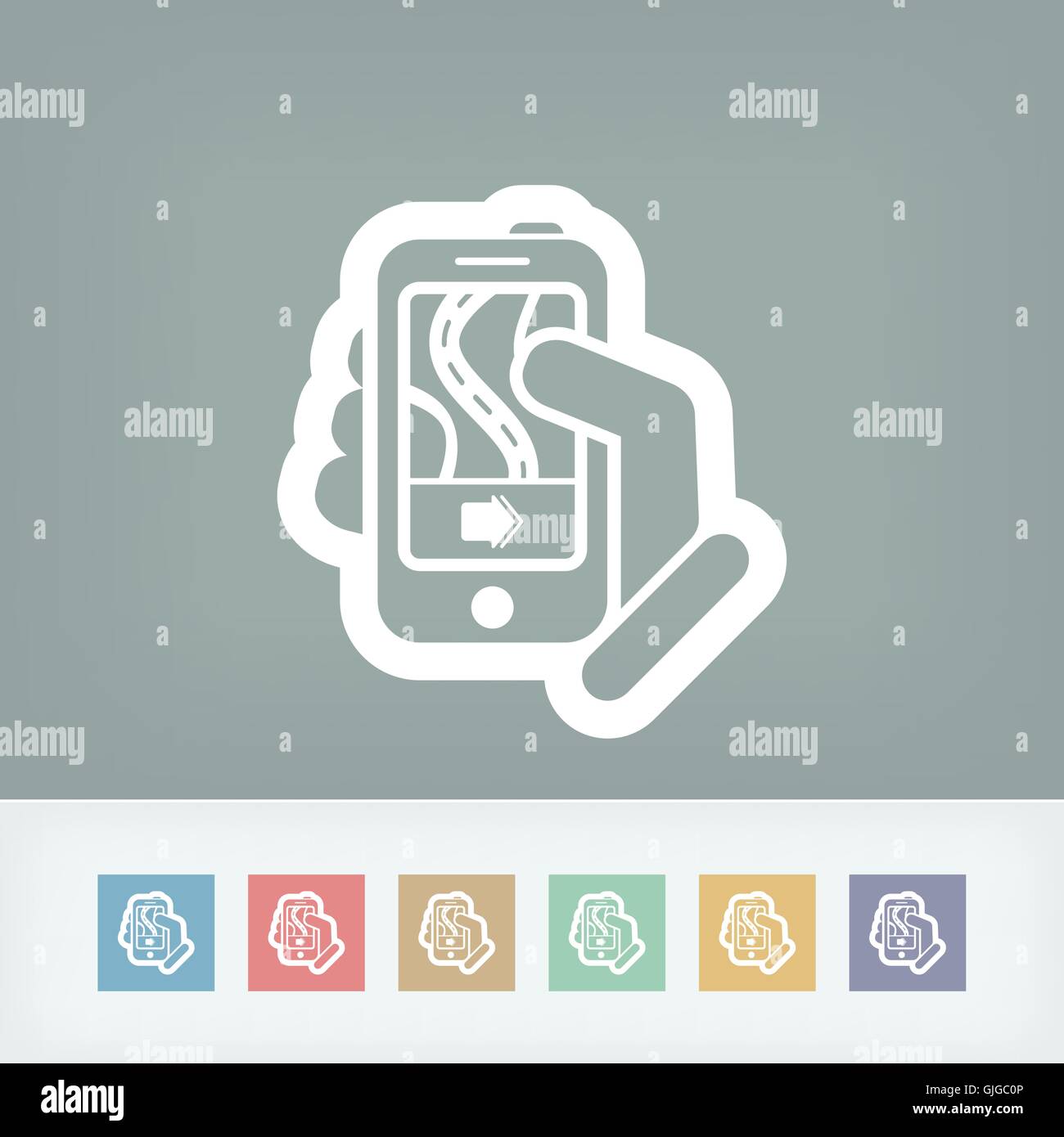 Road navigator smartphone Stock Vector Image & Art - Alamy