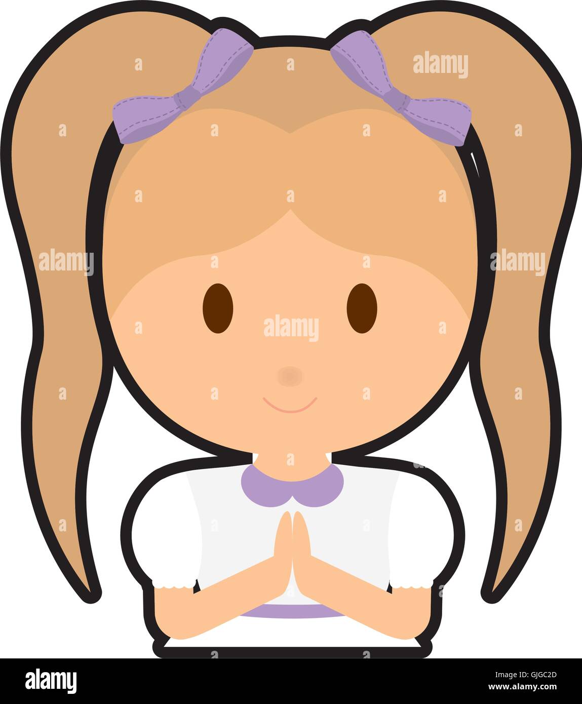 Pray girl kid religion icon Stock Vector Image & Art - Alamy