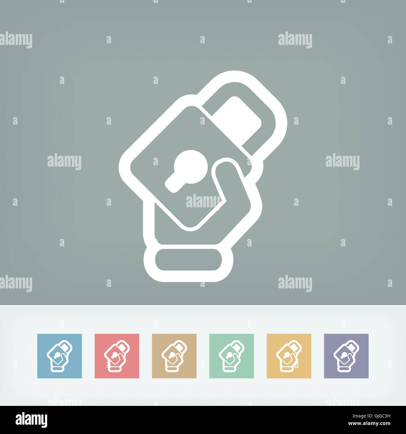 Hand holding padlock Stock Vector Images - Alamy