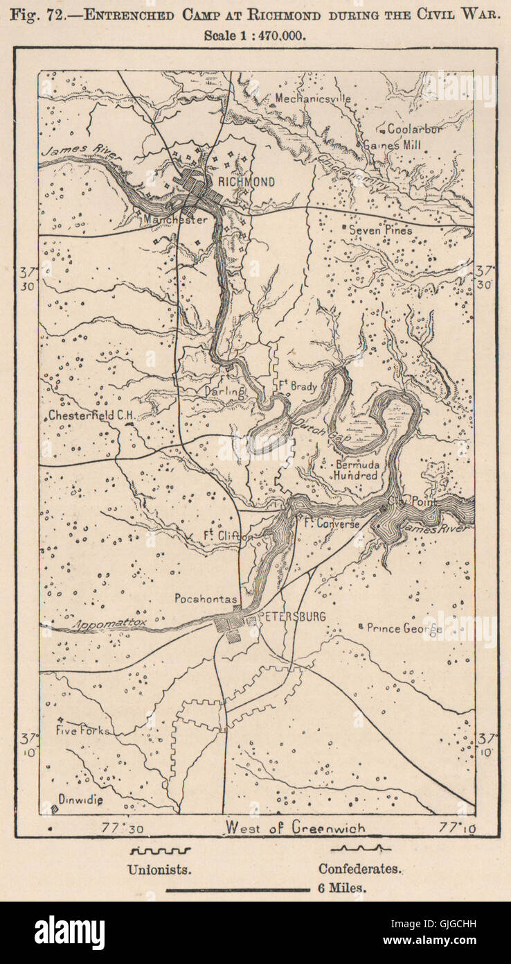 Entrenched Camp at Richmond during the Civil war. Virginia, 1885 ...